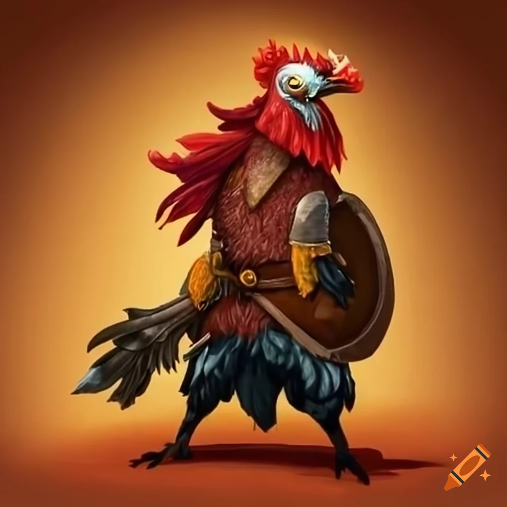 Image of a warrior chicken with armor and pirate hat on Craiyon
