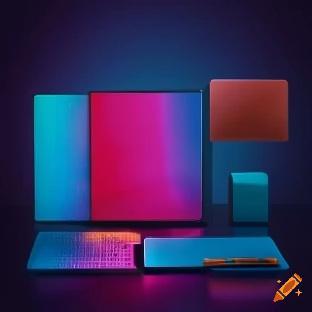 Colorful room with person using onenote notebook on Craiyon