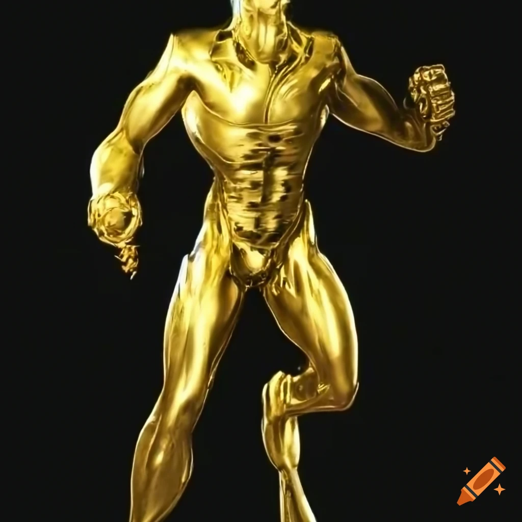 Gold humanoid character with symbiote on Craiyon