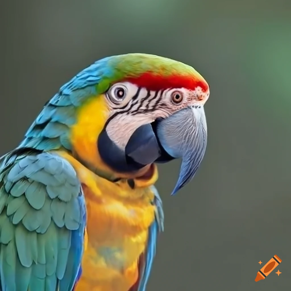 Colorful parrot on a perch on Craiyon