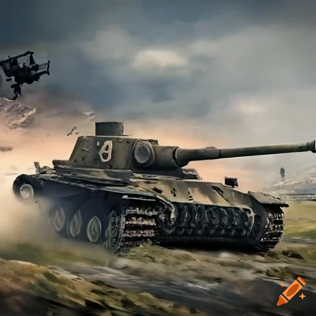 Artwork of panzer iv attacking a fortress on Craiyon