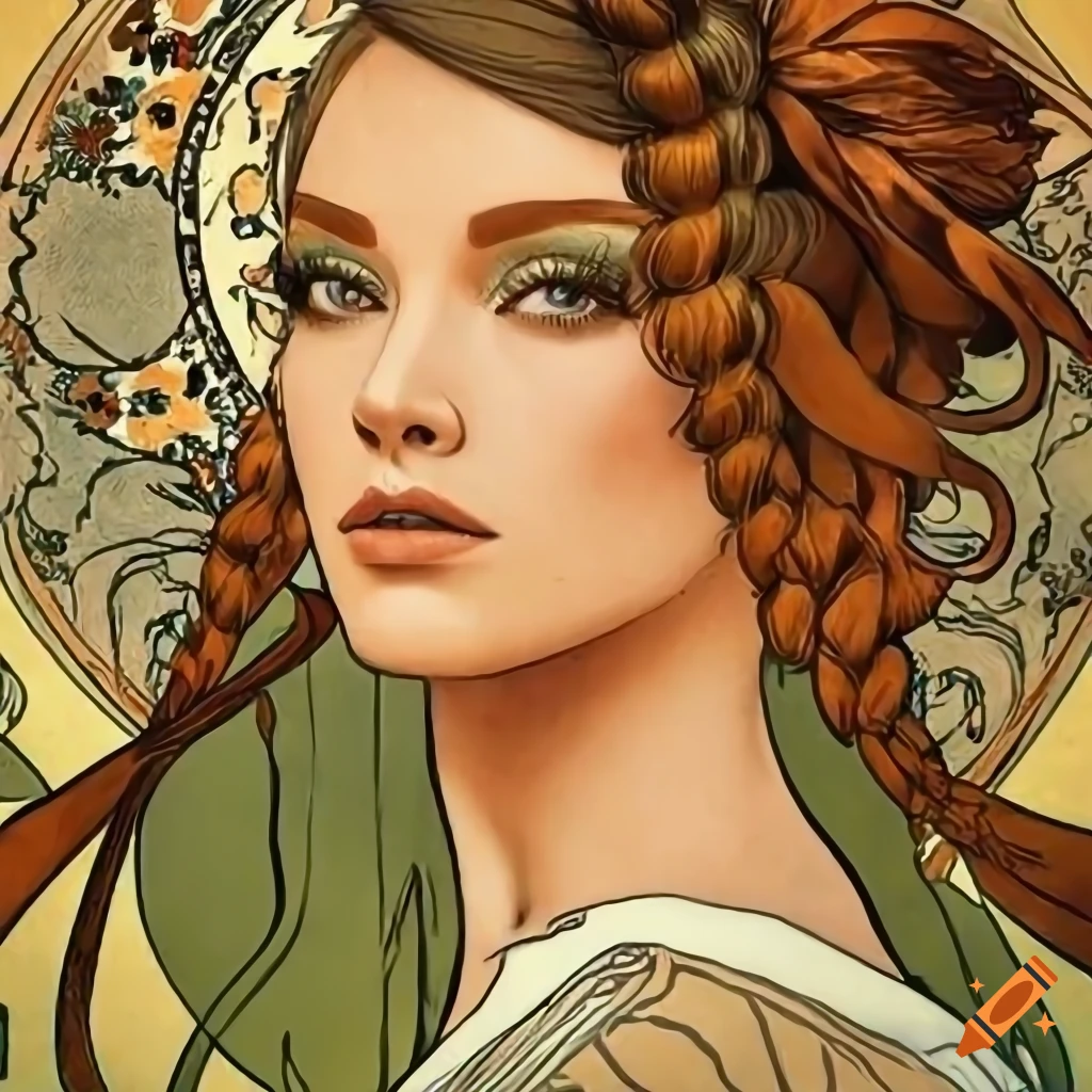 Art Nouveau portrait of Giulia Gwinn on Craiyon