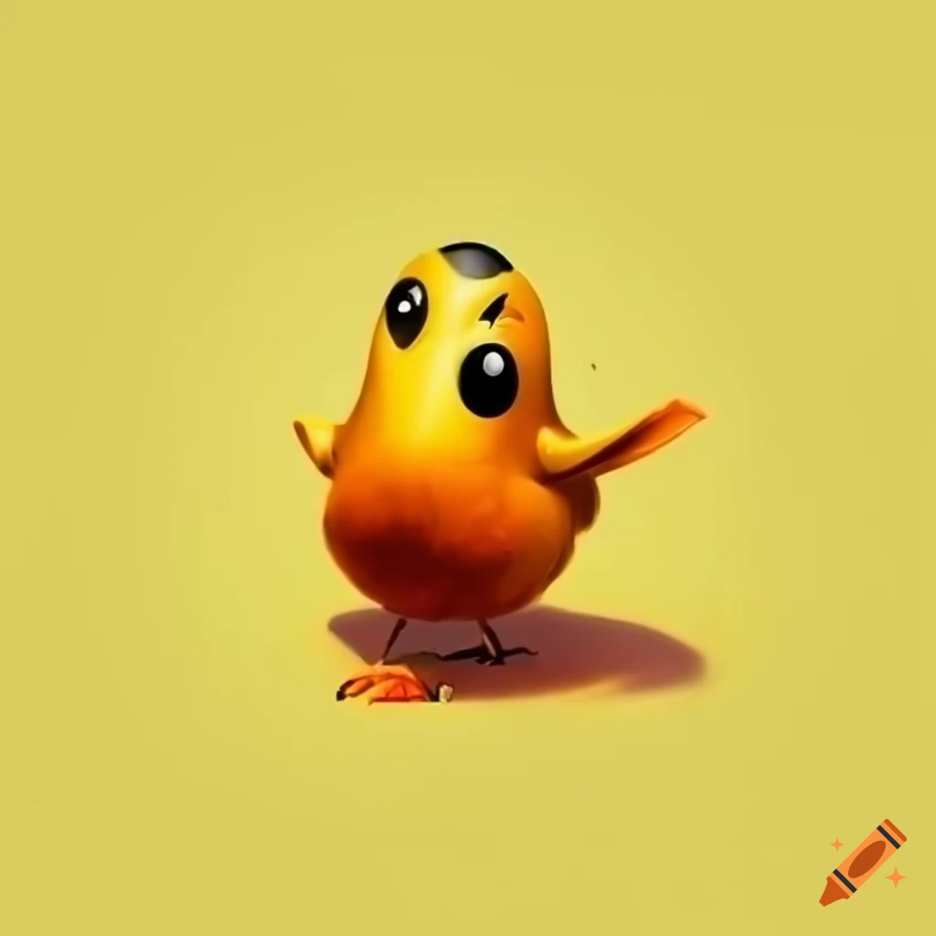 Cute yellow uwu bird with ubuntu logo on Craiyon