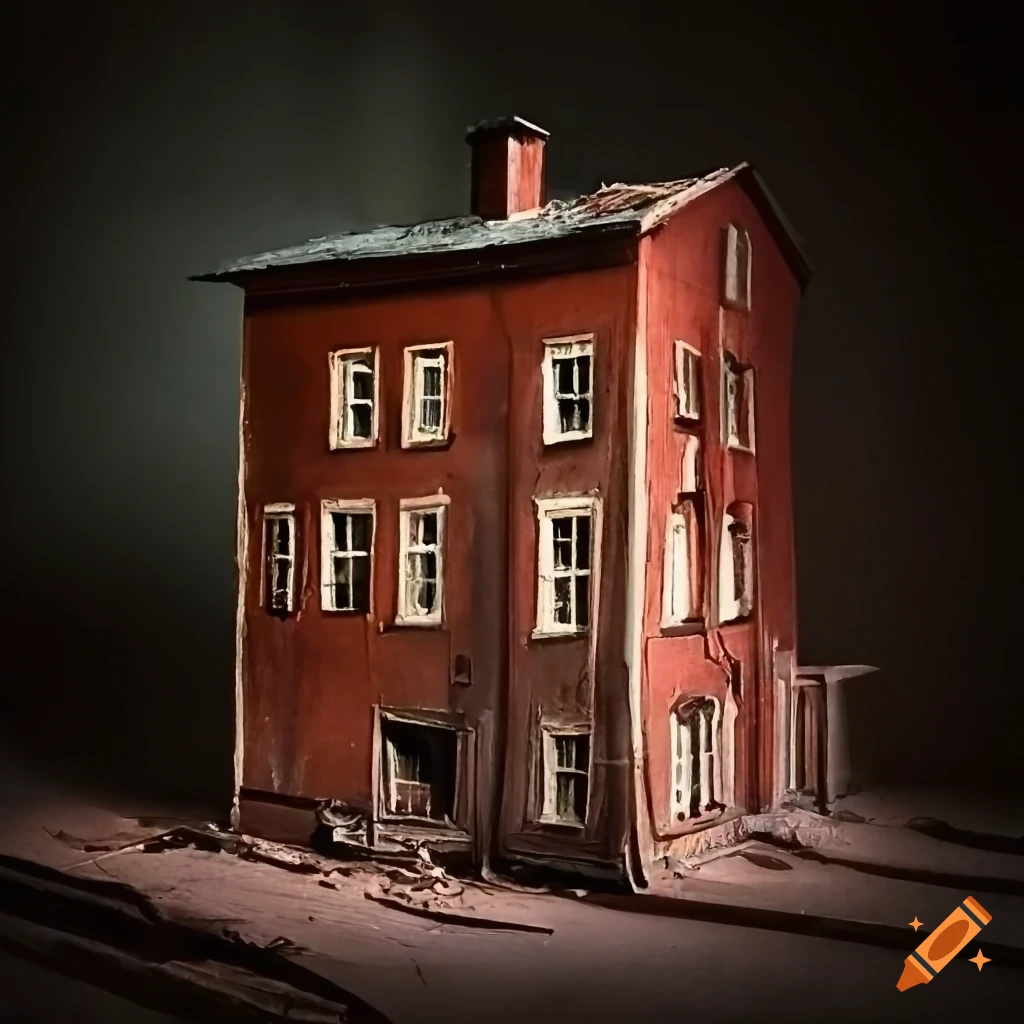 Vibrant pastel colored haunted house artwork on Craiyon