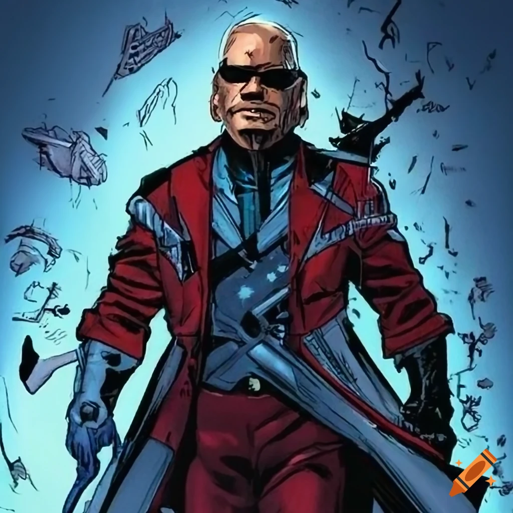 Comic book hero Professor Eagle in patriotic attire on Craiyon