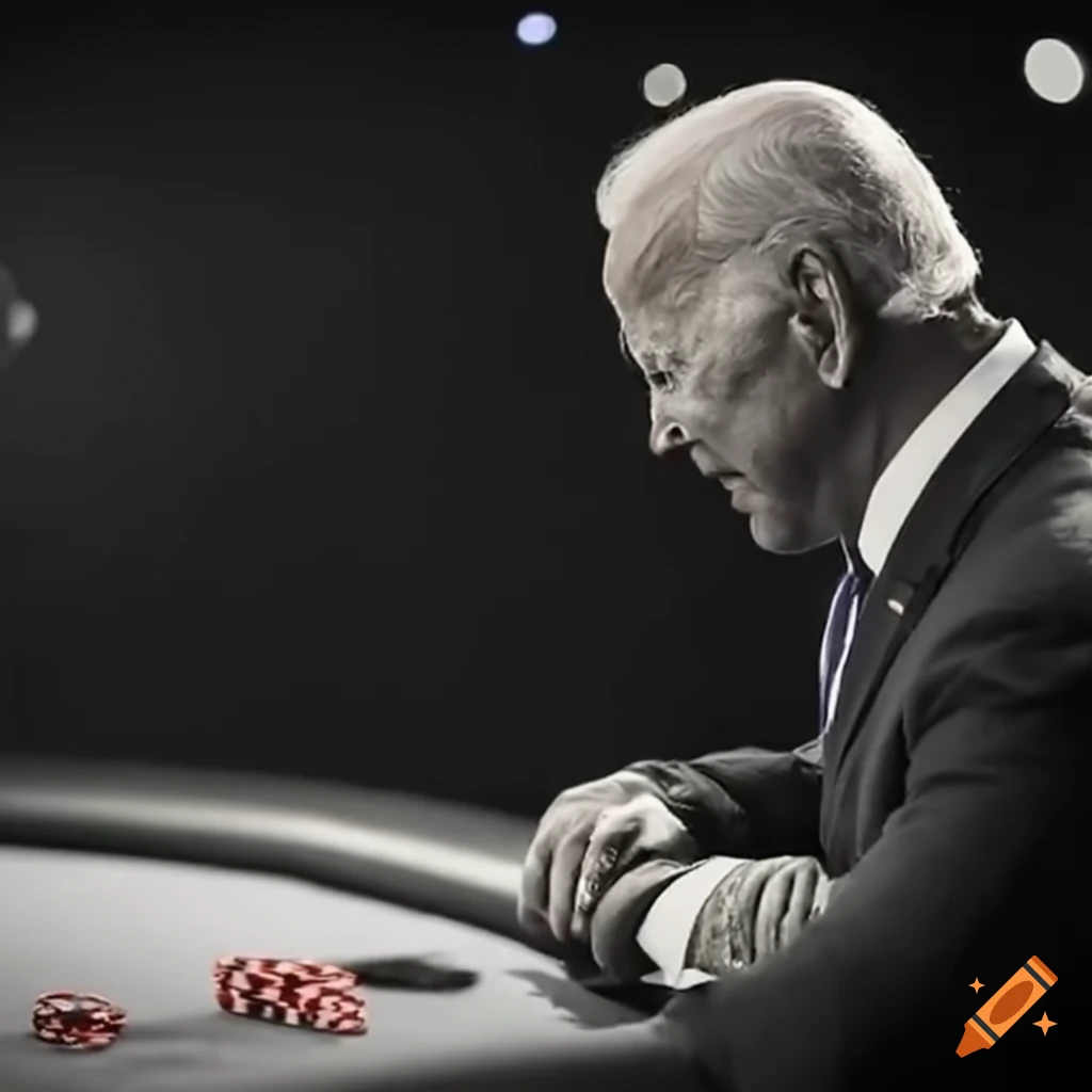 Joe biden sitting at a poker table on Craiyon