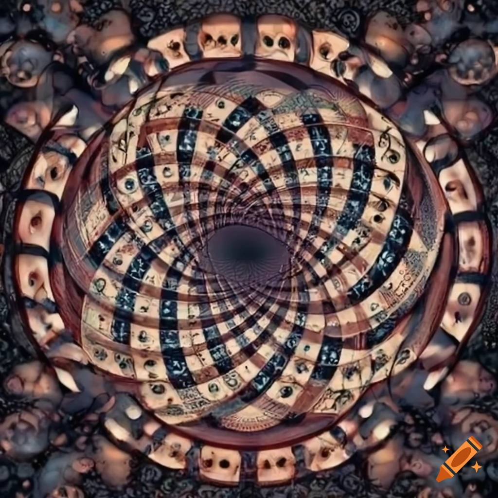 Abstract pattern of symmetrical circles on Craiyon