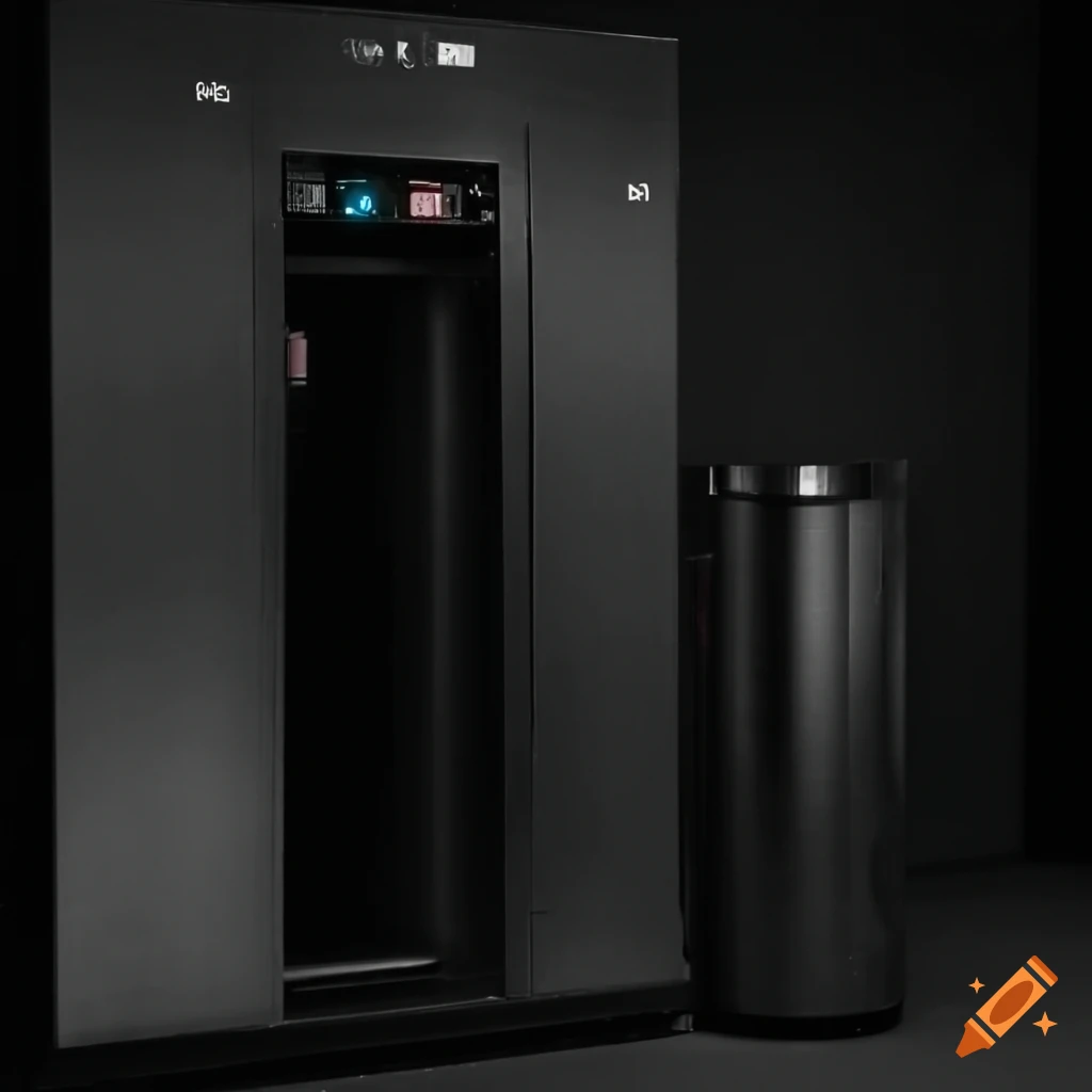 A trash bin with a built-in qr code scanner on Craiyon