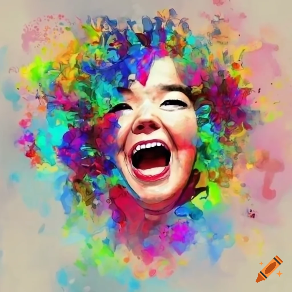 Circle smile cartoon by colors light on Craiyon