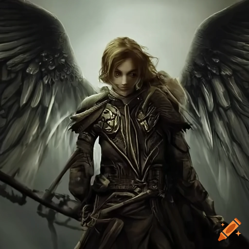 Image depicting an angel in battle on Craiyon