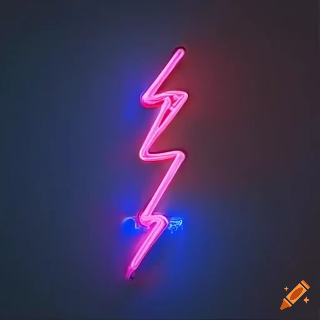 Neon sign with Tesla lightning bolt on Craiyon