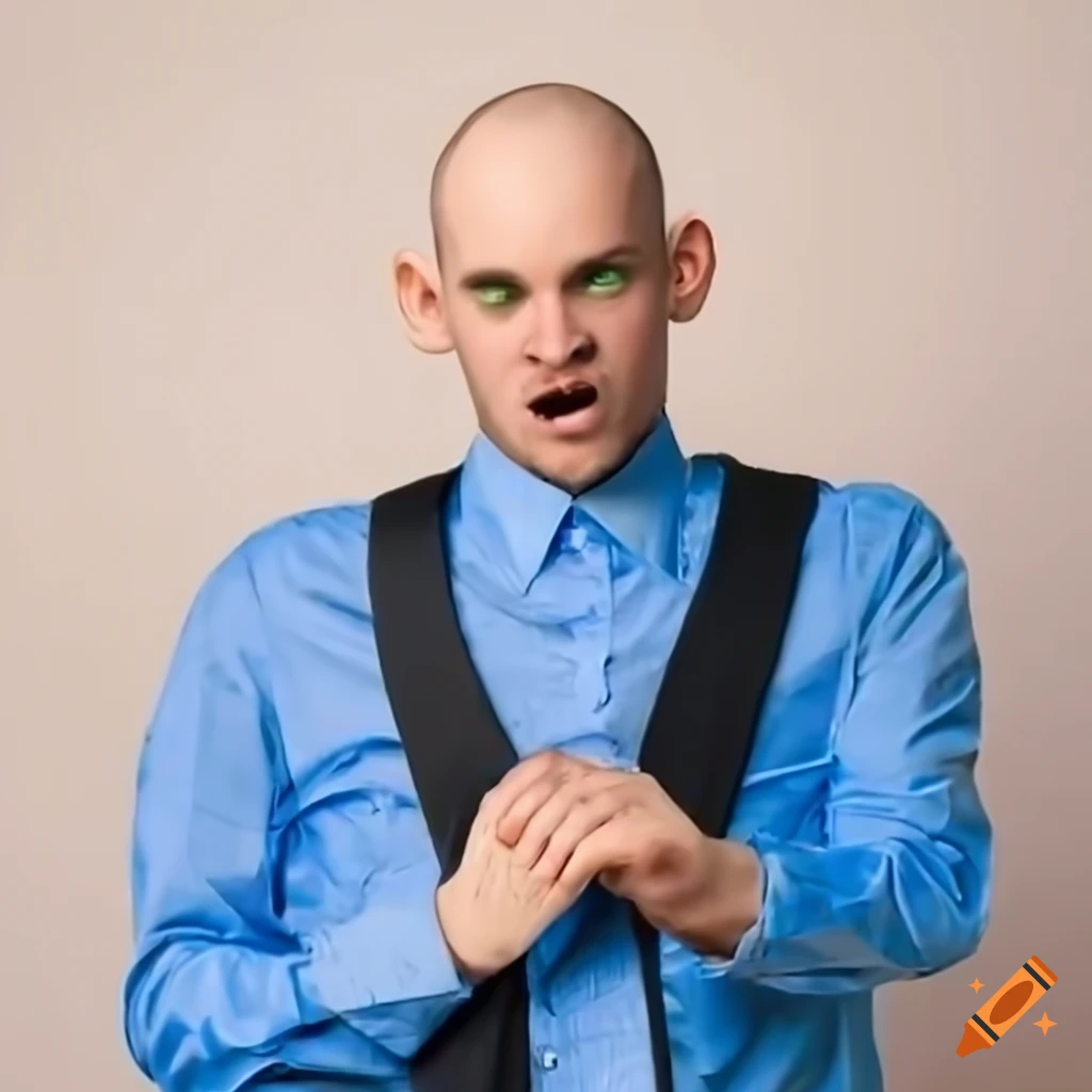 Image of a stylish bald man djing and dancing on Craiyon