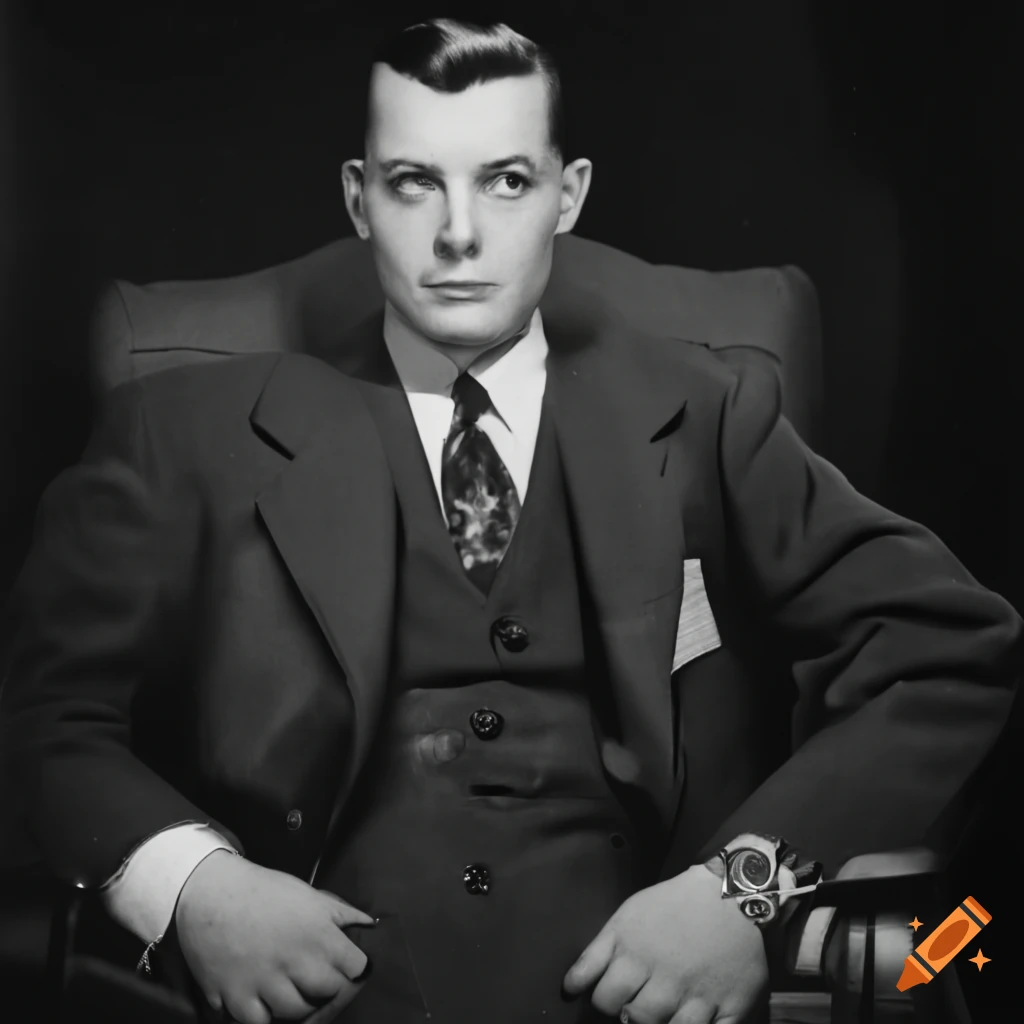 Vintage headshot portrait of a man on Craiyon