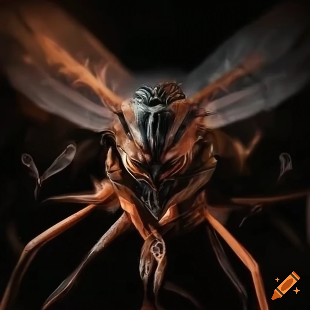 Colorful manga illustration of a moth insect on Craiyon