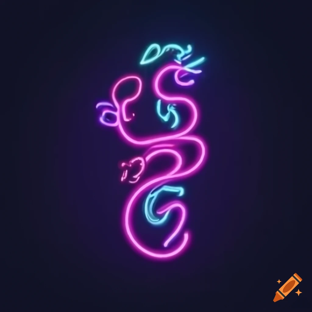 Neon outlines of a hydra