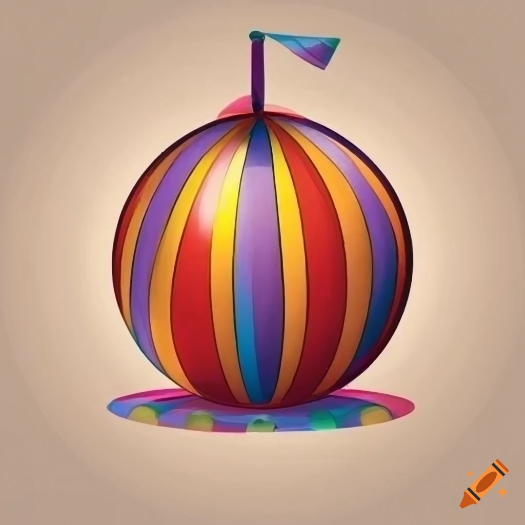 Illustration of a circus ball on Craiyon