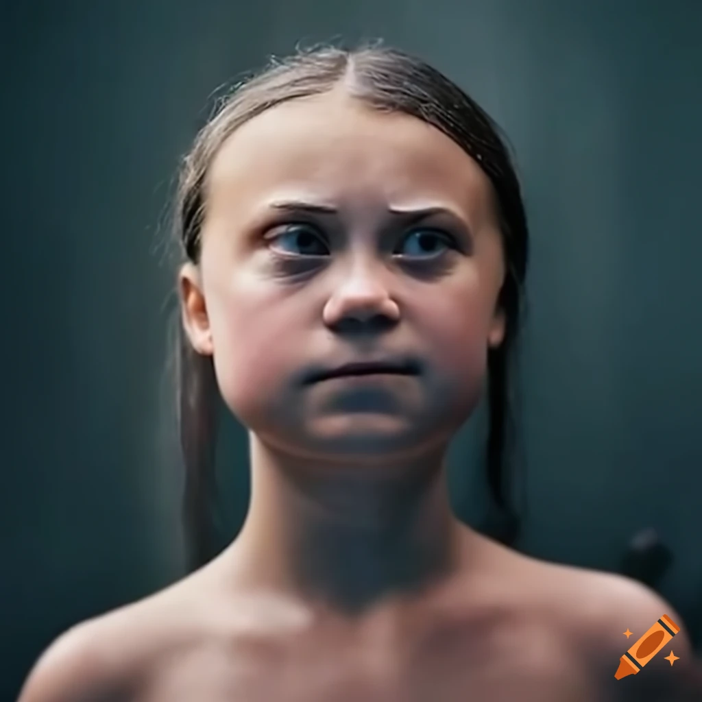 Greta thunberg underwater, shouting and surrounded by bubbles on Craiyon