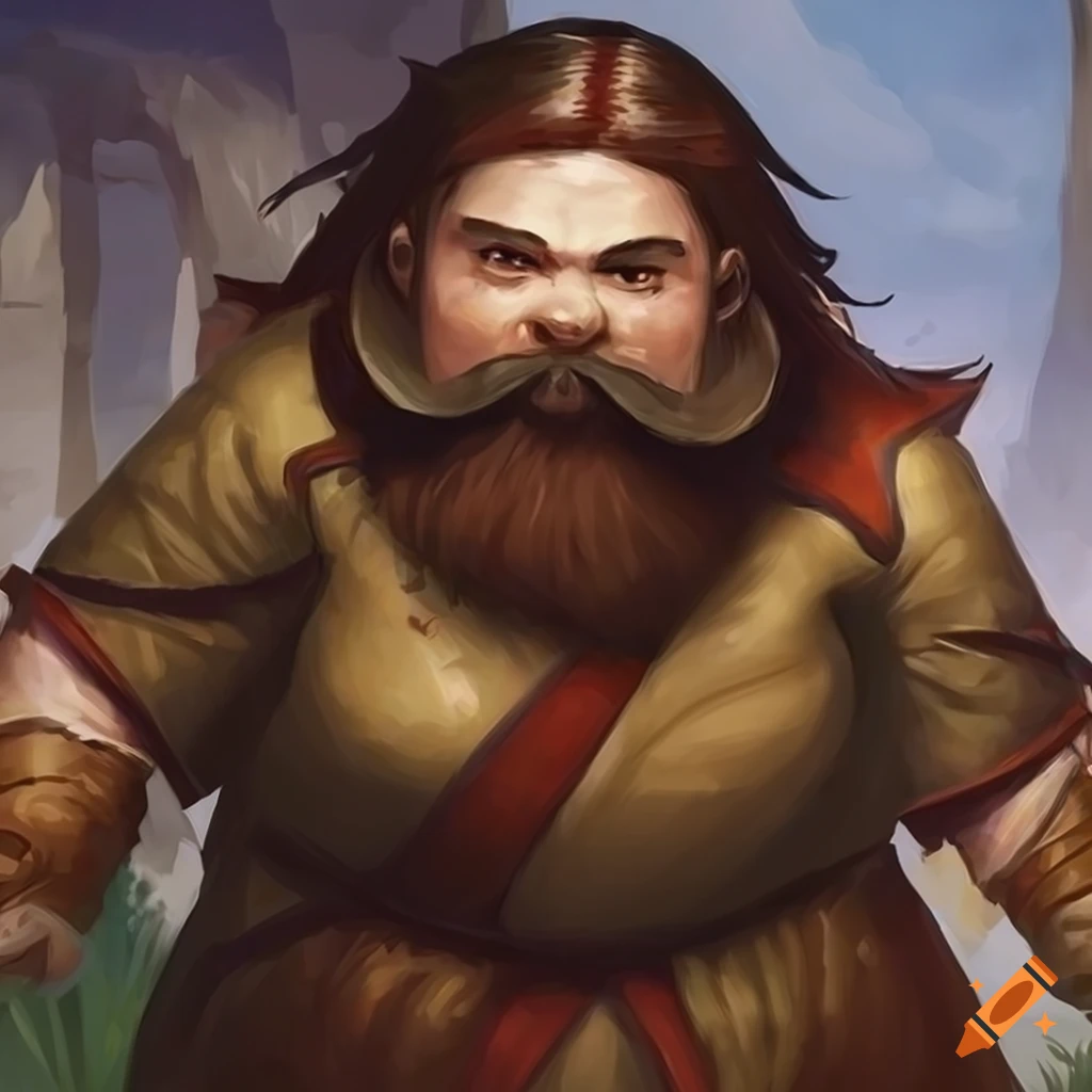 Fantasy artwork of an asian dwarf in ancient chinese clothing on Craiyon