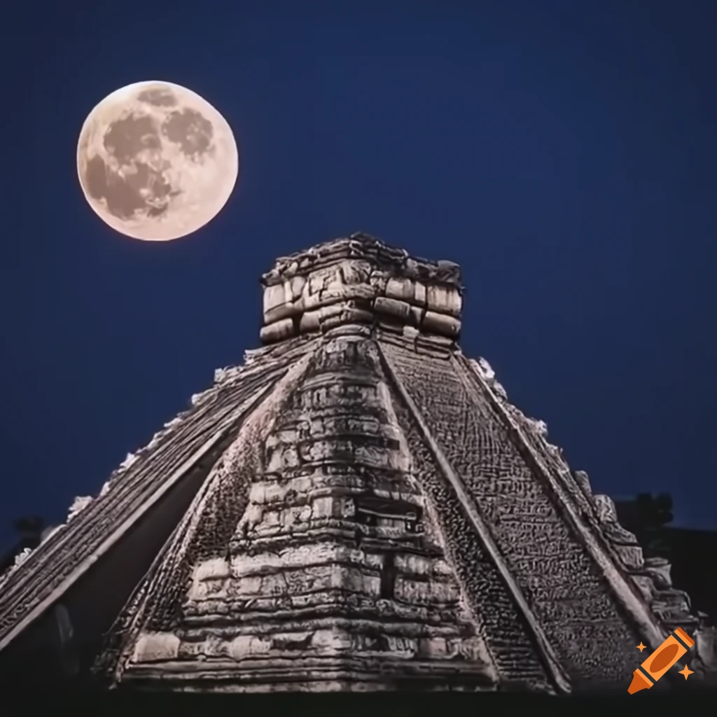 Imagen de la civilización maya en una noche de luna llena on Craiyon
