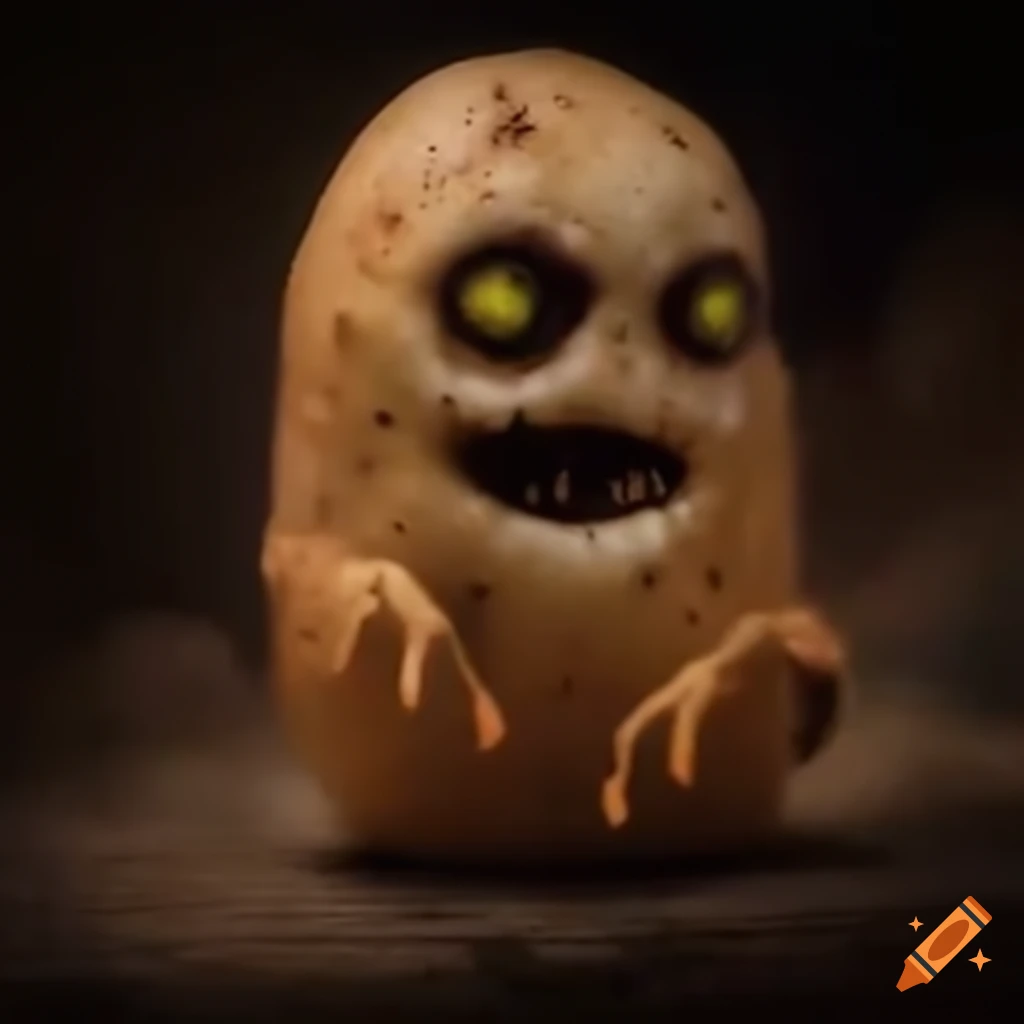 Spooky Halloween night with potato creatures on Craiyon