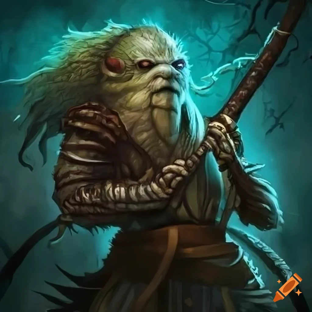 Illustration of a locathah warrior from dungeons & dragons on Craiyon