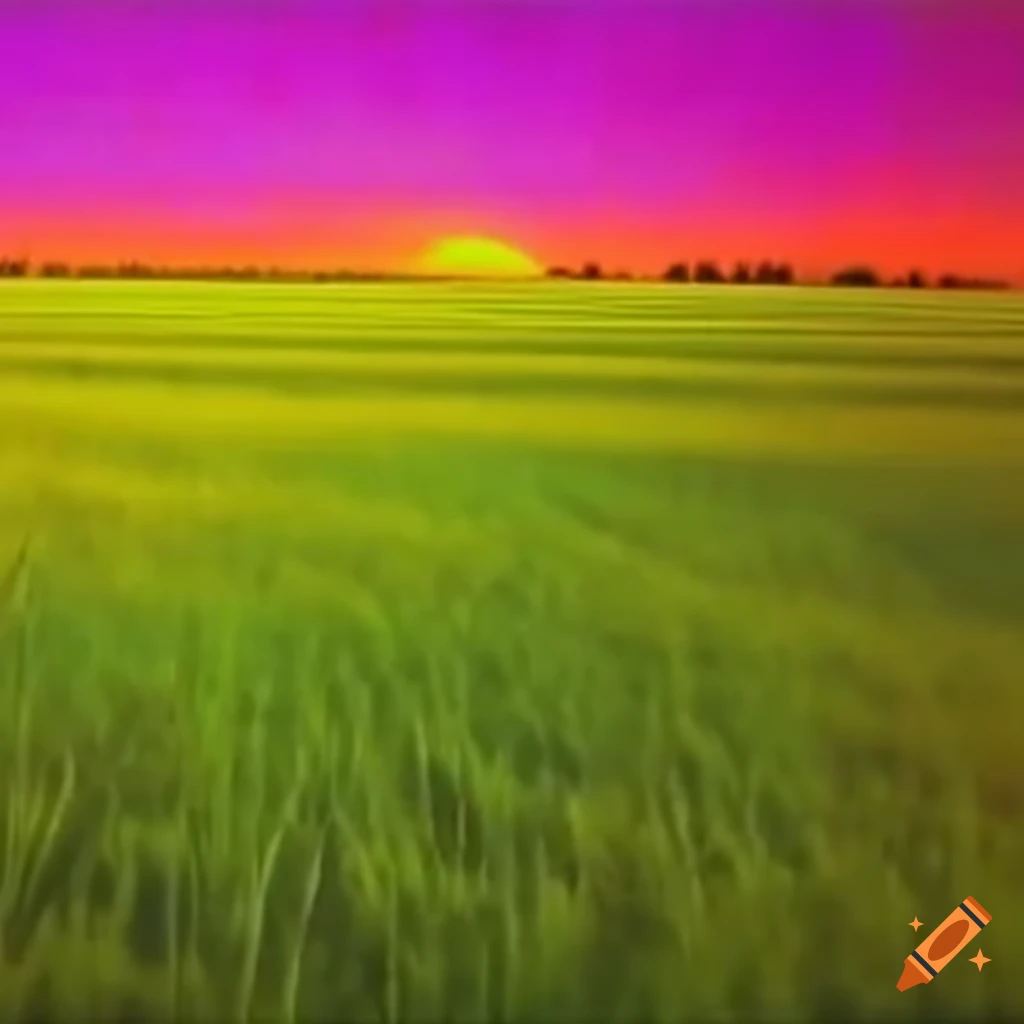 Vintage footage of a grassy field