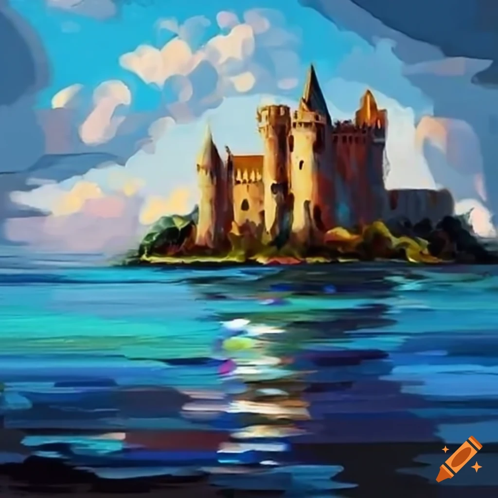 Castle near the sea on Craiyon