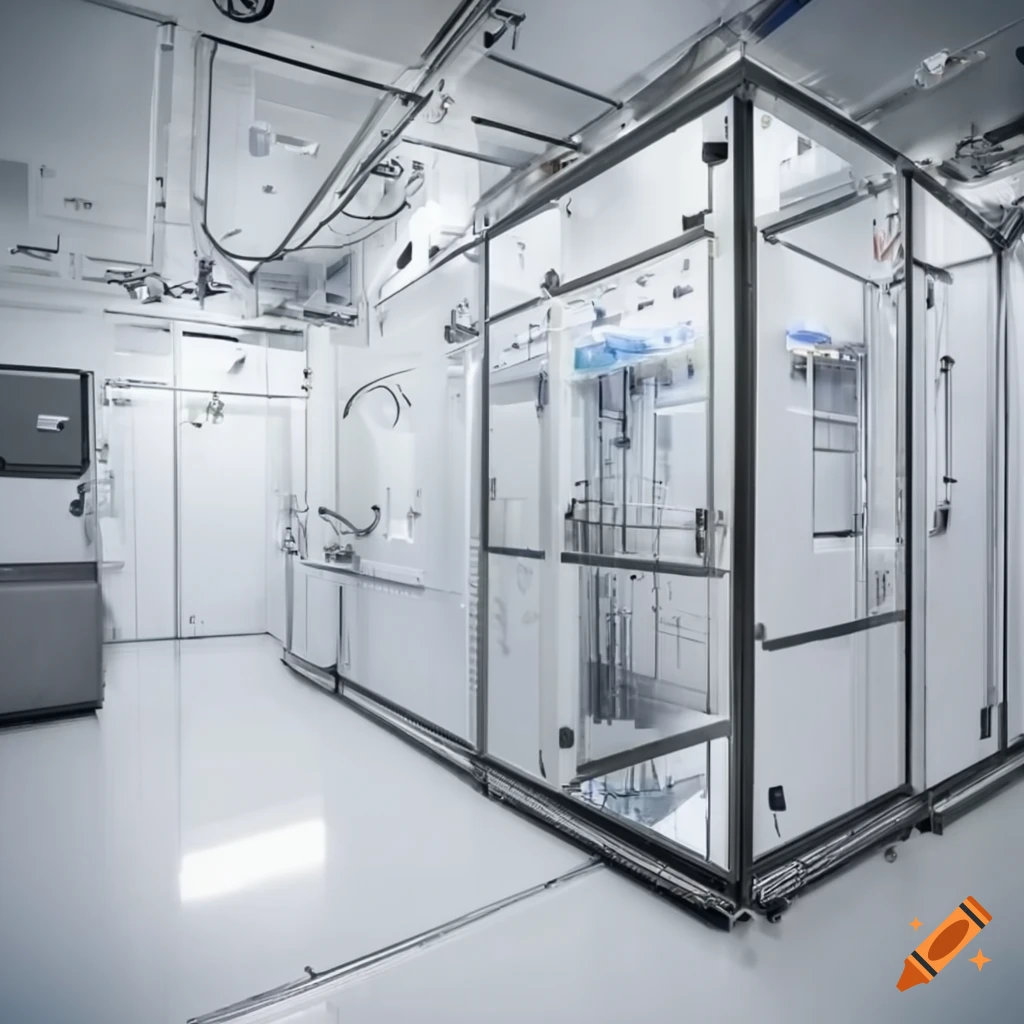 Clean room in a semiconductor facility on Craiyon