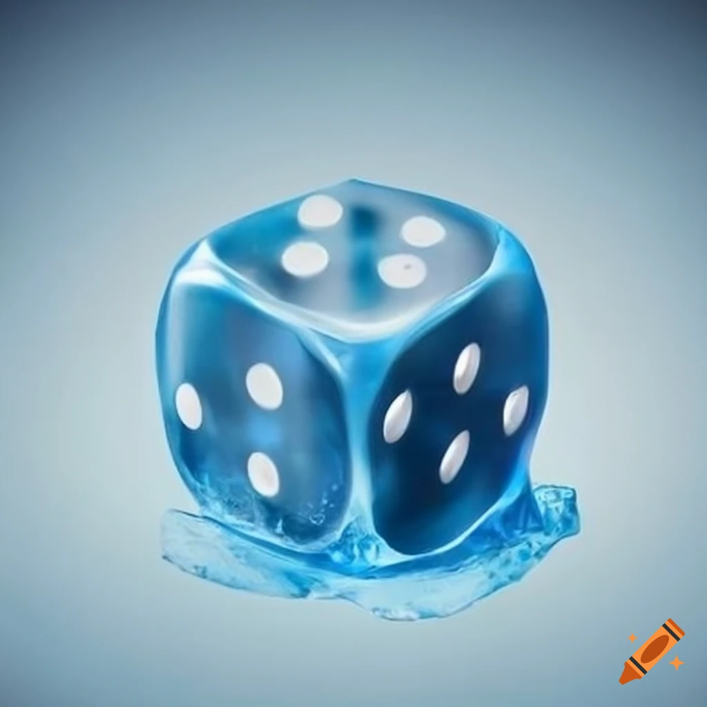 Dice made of ice cubes