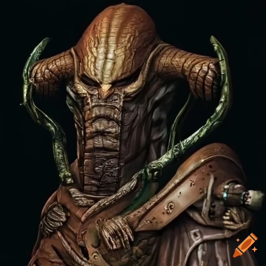 Image of a serpax krynni warrior engineer alien on Craiyon