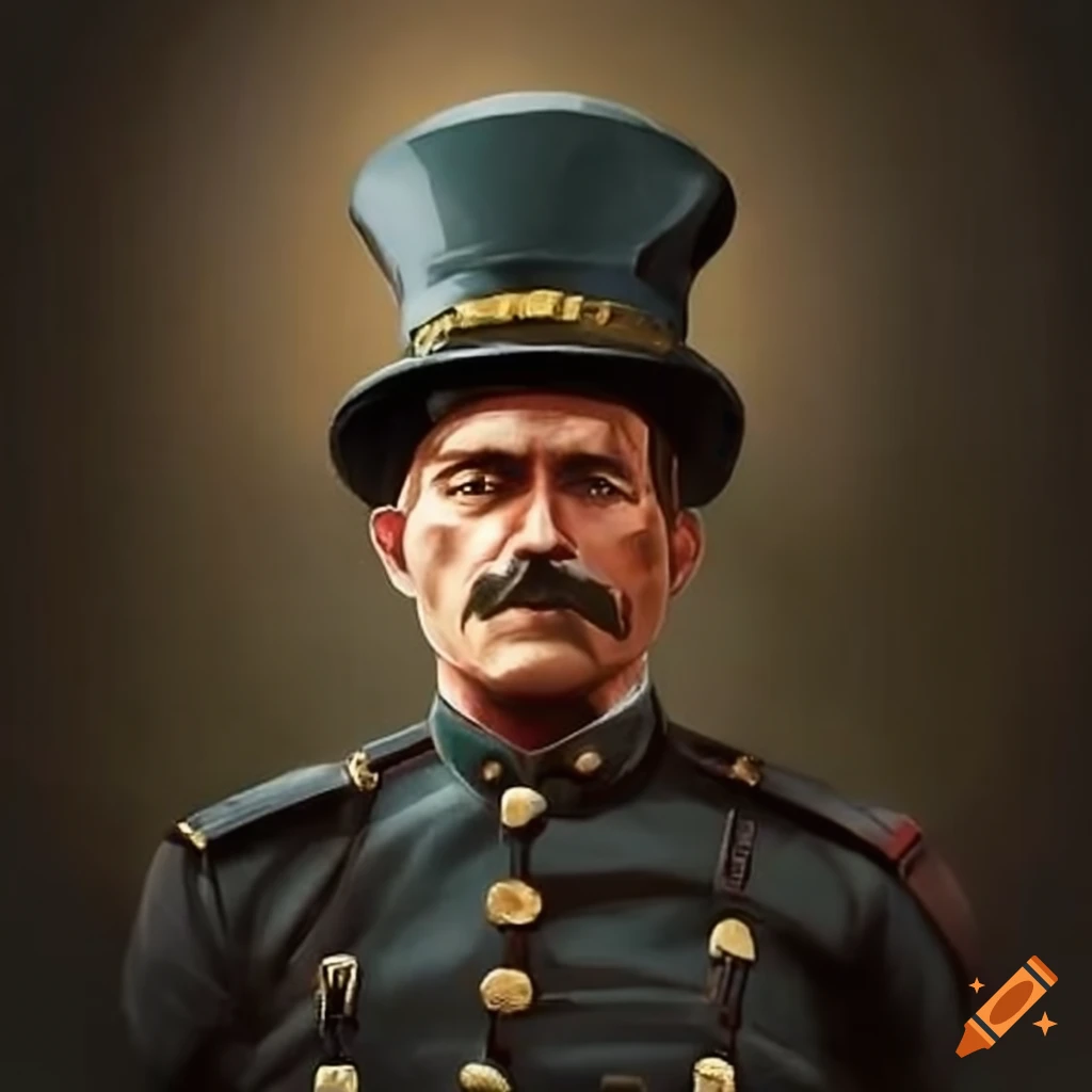 Arcane style illustration of a 1897 police officer in Skagway on Craiyon
