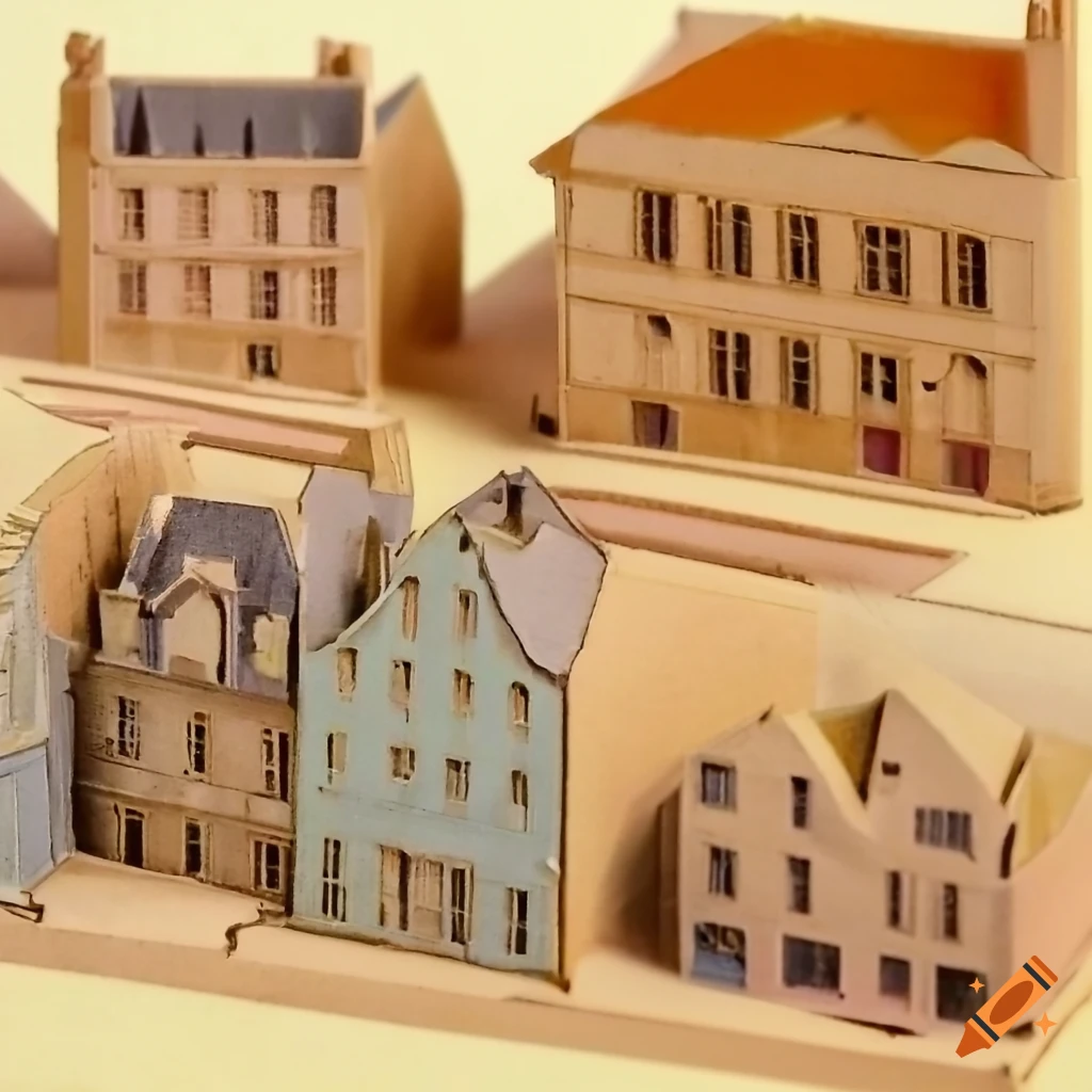 Vintage scale paper model of Saint Malo, France on Craiyon