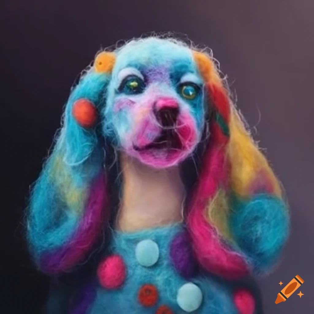 Fashionable creatures made of felted wool on Craiyon