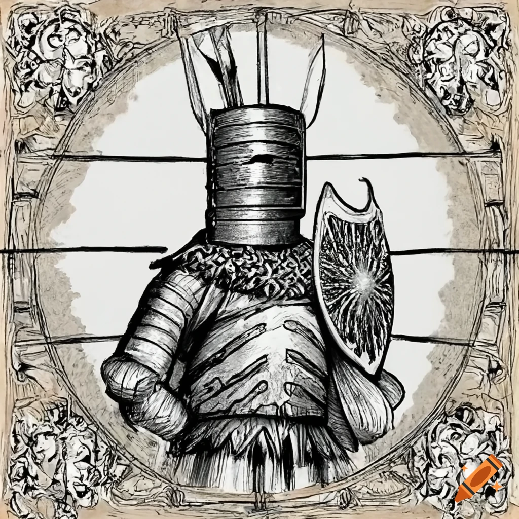 Character from a video game praising the sun on Craiyon