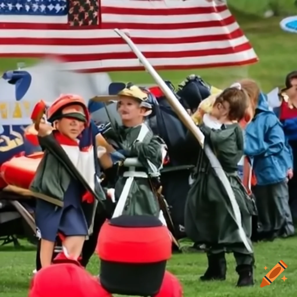 Fun re-enactment of the Battle of Iwo Jima for kids on Craiyon