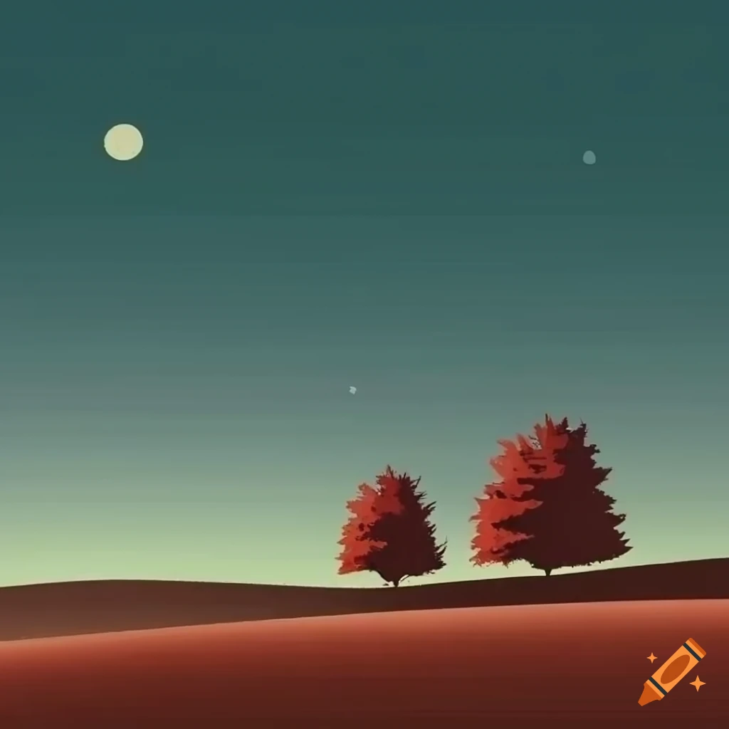 Minimalist autumn landscape