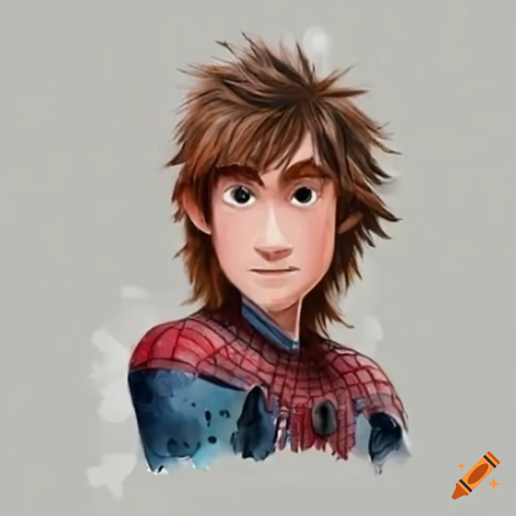 Cosplay of Hiccup Haddock as Spider-Man on Craiyon