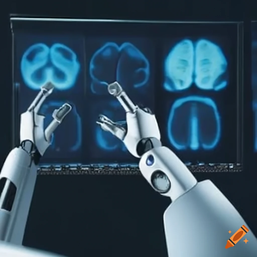 Robot ordering a brain scan on Craiyon