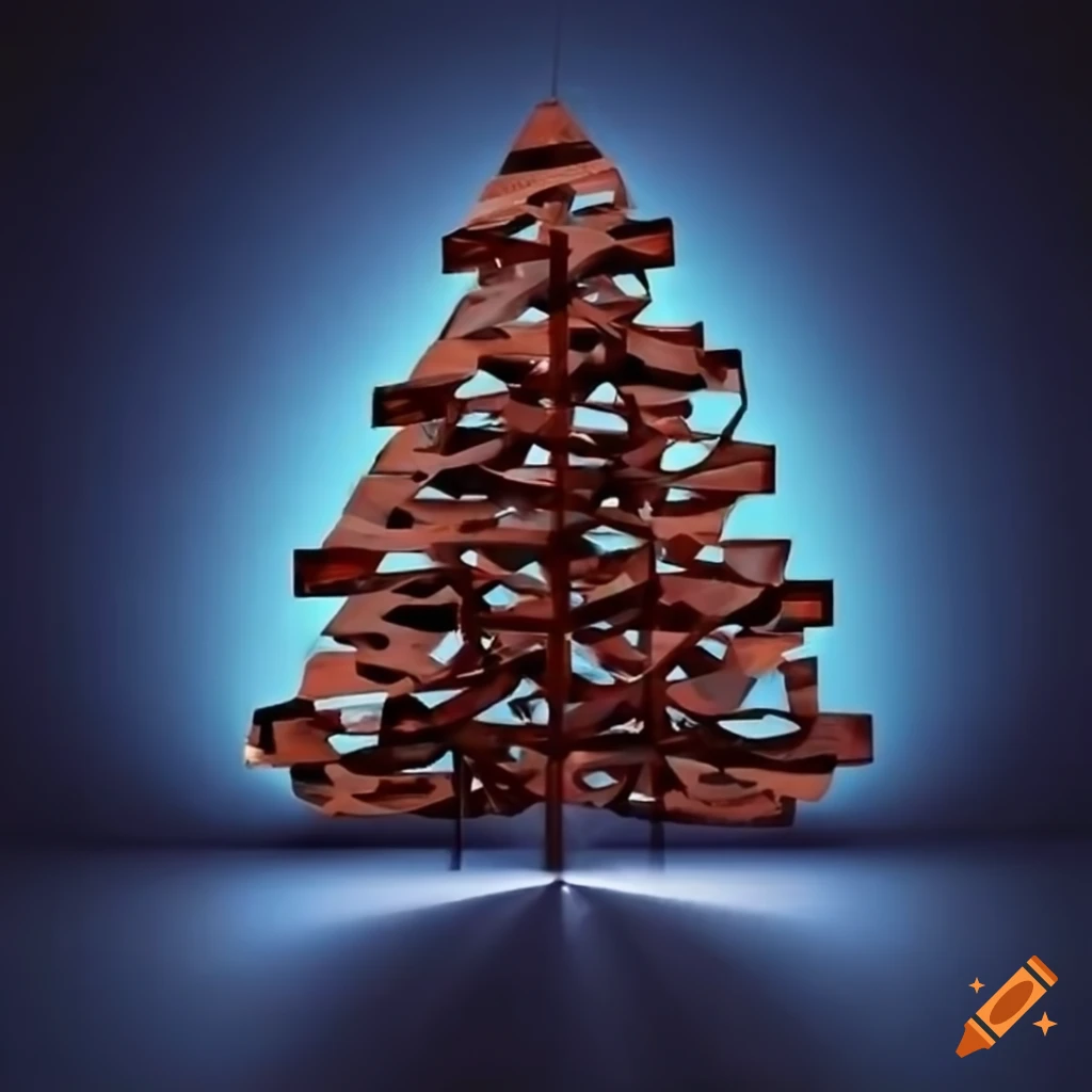 Intricate geometric christmas tree on Craiyon