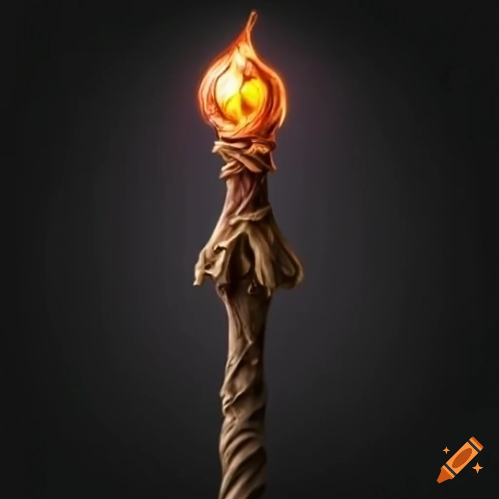 Natural looking desert wood staff on Craiyon