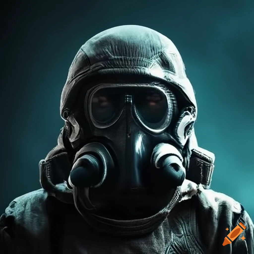 Image of a villain in a black biohazard suit on Craiyon