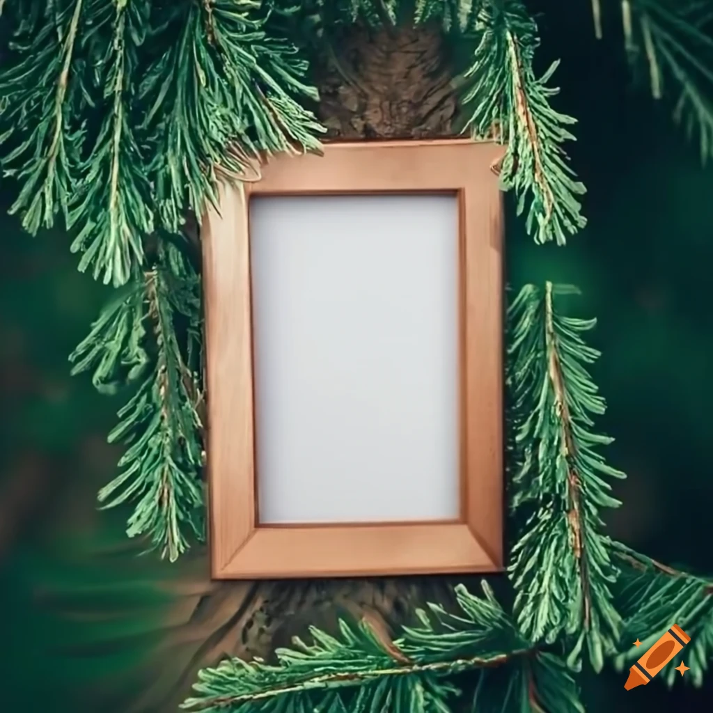 Pine tree picture frame on Craiyon