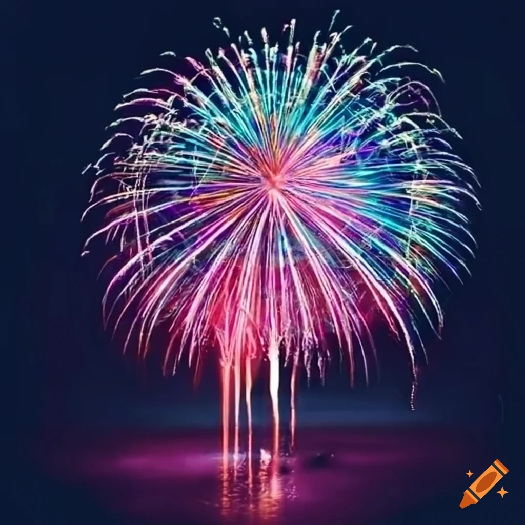 Vibrant fireworks display on Craiyon