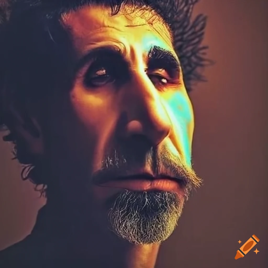 Serj Tankian and Gerard Way sitting together on Craiyon