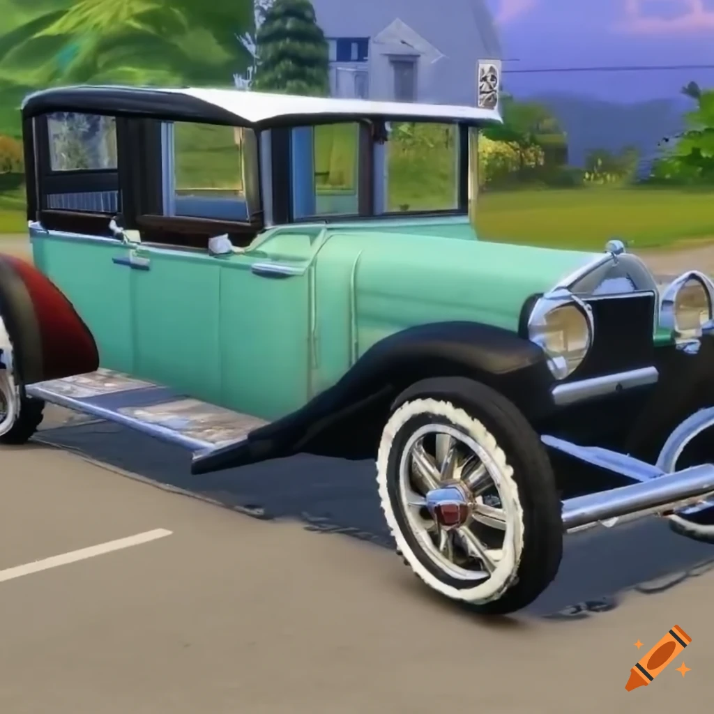 Virtual car from the game Sims 4 on Craiyon
