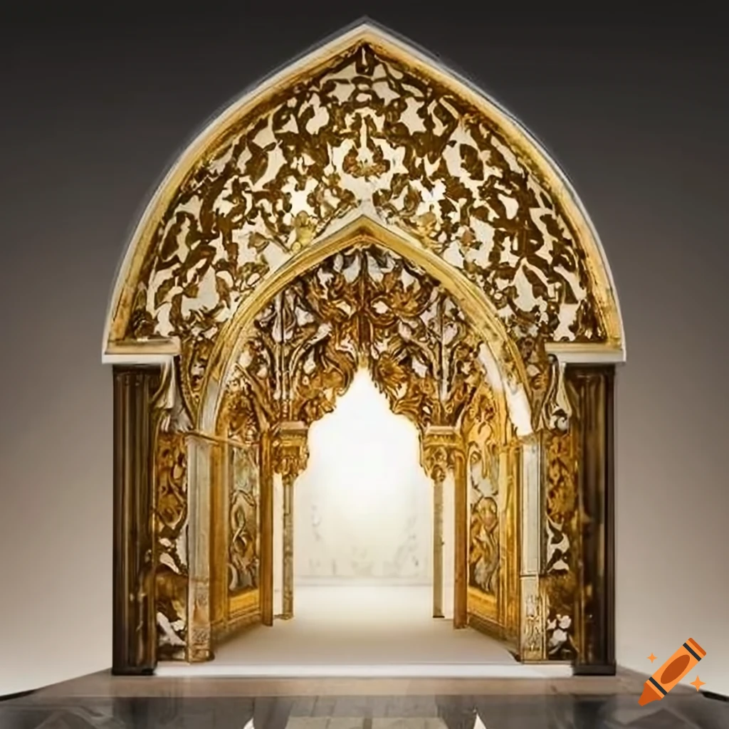 Golden marble entrance of gothic islamic art on Craiyon