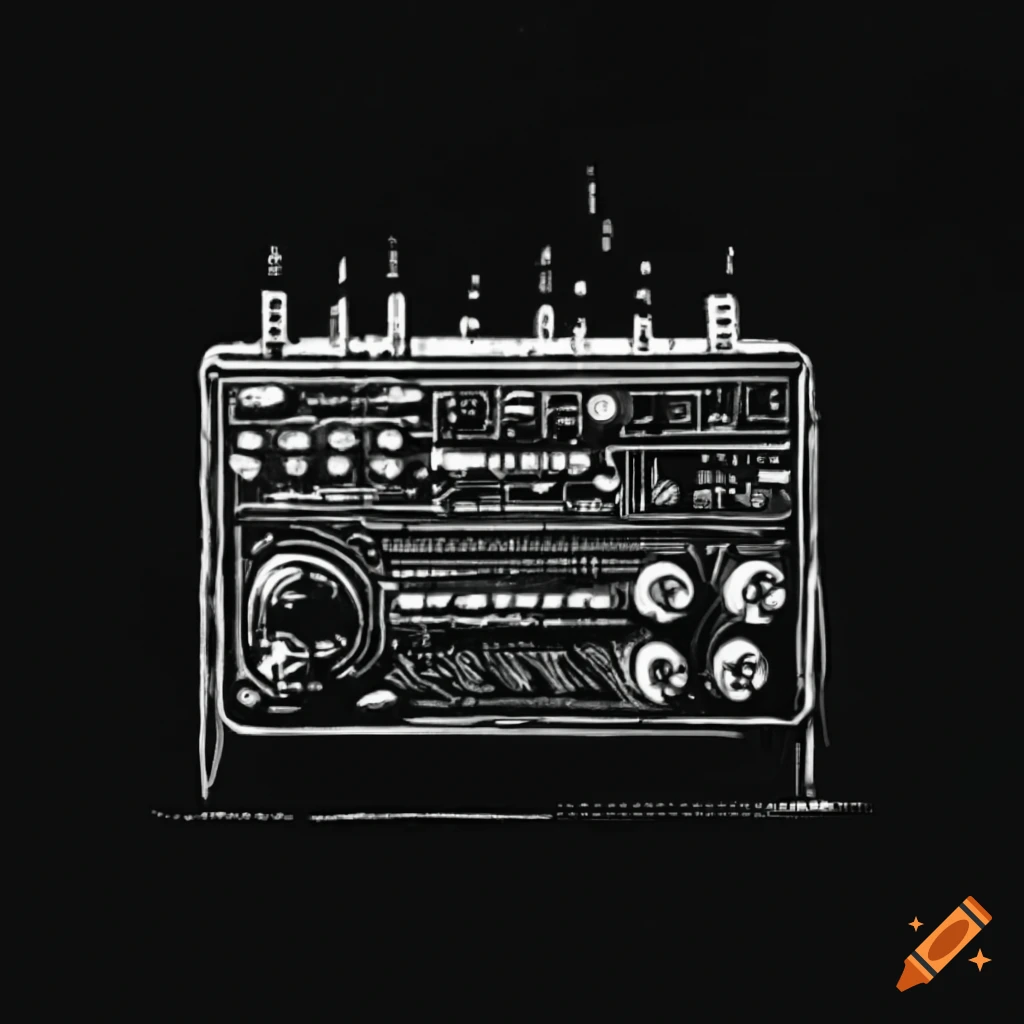 Hand-drawn schematic of an analogue amplifier