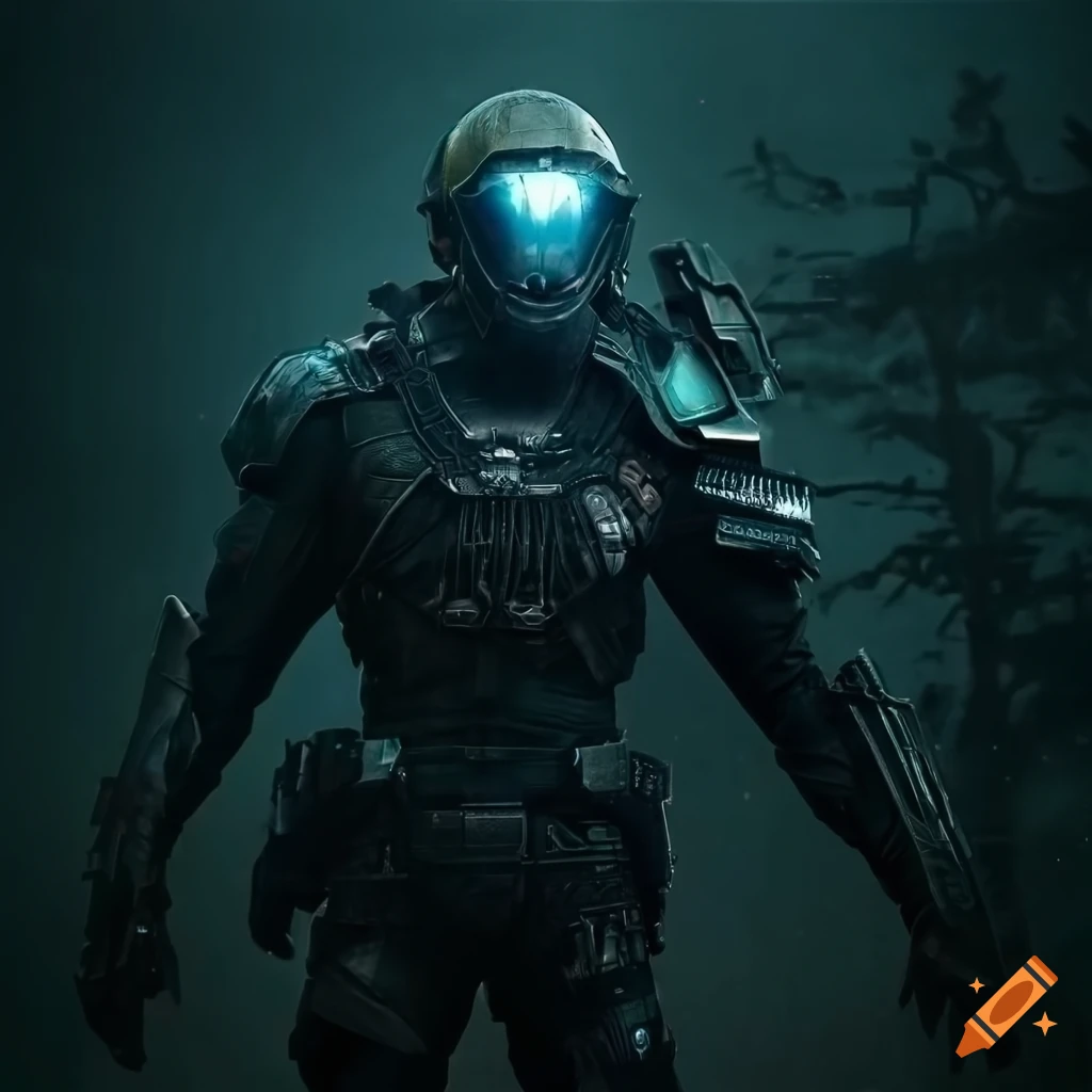 Photorealistic depiction of an alien warrior on Craiyon