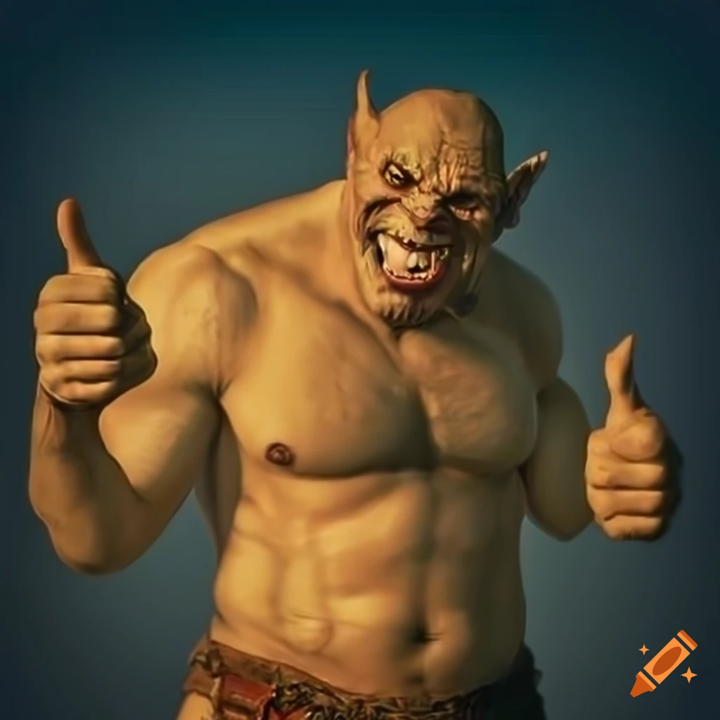 Ultra realistic concept art of a smiling ogre on Craiyon