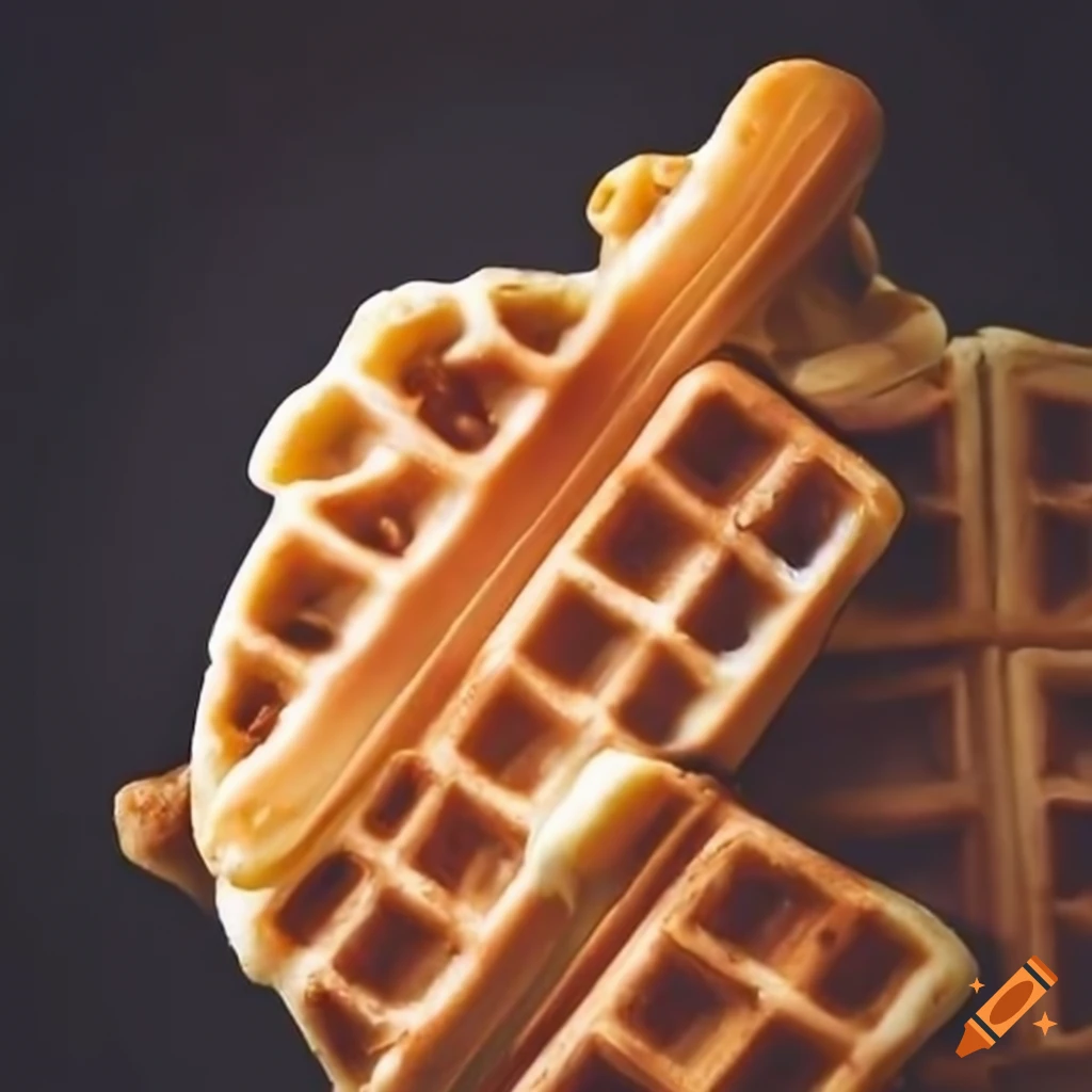 Delicious waffles with butter